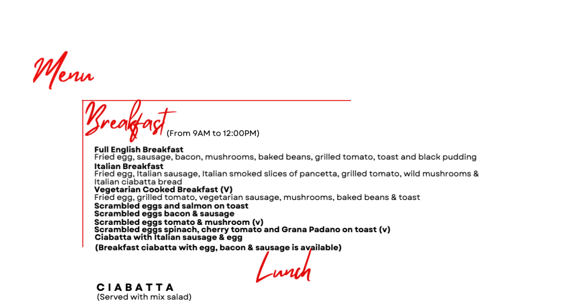 Little Italy - Menu